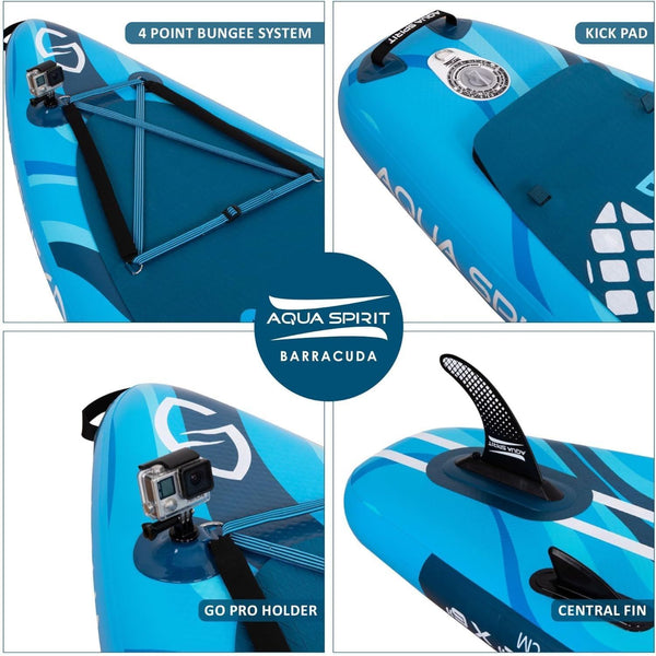 AQUA SPIRIT Barracuda Inflatable Stand Up Paddle Board With Kayak ...